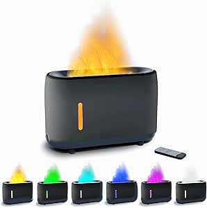 Amazon.com: Romanplux Flame Diffuser Humidifier 7 Flame Colors,Essential Oil Aroma Therapy ...
