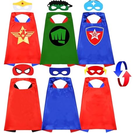Mua Superhero Capes and Masks for Kids Halloween Cosplay Double Side ...