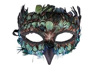 Amazon.com: Western Fashion Peacock Feather Masquerade Mask: Clothing