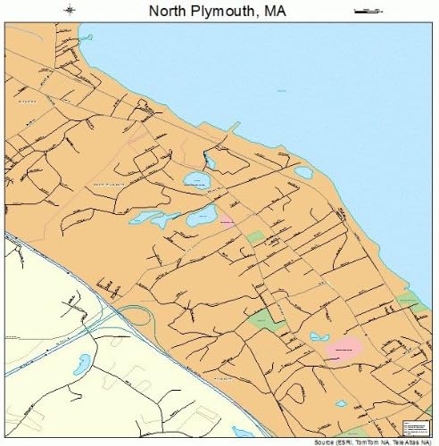 Amazon.com: Large Street & Road Map of North Plymouth, Massachusetts MA ...