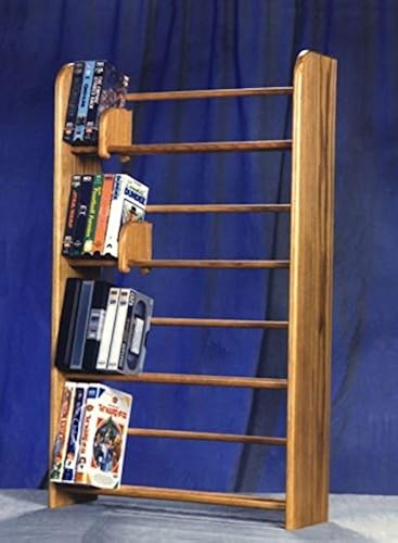 Solid Oak 4 Row Dowel DVD/VHS Rack in Kuwait | Whizz CD Racks