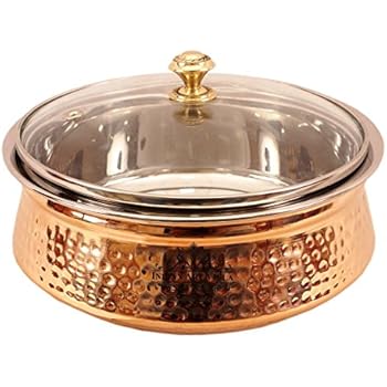 Amazon.com | Avs Stores Set of 4, Indian Copper Serveware Karahi ...