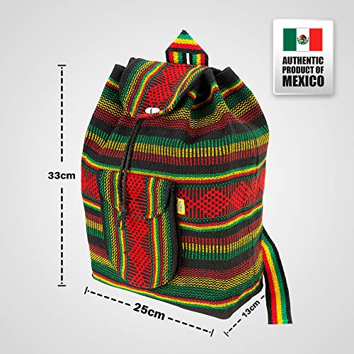 Authentic RASTA Bag Beach Hippie Baja Ethnic Small Backpack Made in ...