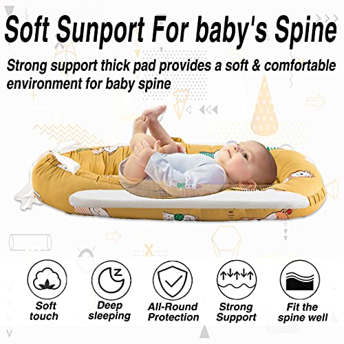 NTCOCO Baby Lounger Baby Nest 100% Soft Breathable Cotton Co-Sleeping ...