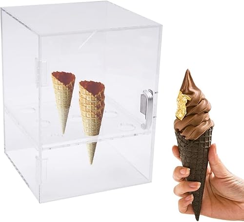 WANLECY Ice Cream Cone Holder, 9 Holes Acrylic Ice Cream Cone Display ...
