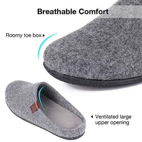 LB LONGBAY SINCE 1997 Men's Wool Blend House Slippers Comfy Removable ...