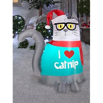 Amazon.com: Airblown Inflatables Christmas Decor 3.5' Cat with Santa ...