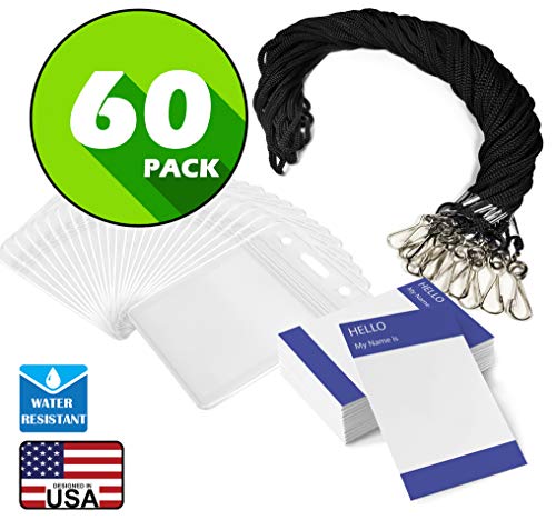 Waterproof Name tag with Lanyard Swivel J-Hook Clip Kids Name Label ...