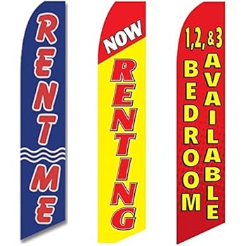 Amazon.com : 3 Swooper Flags Now Renting Apartments Available Rent Me ...