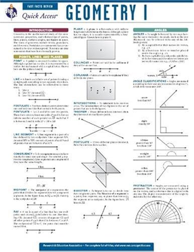 Geometry 1 - REA's Quick Access Reference Chart (Quick Access Reference ...