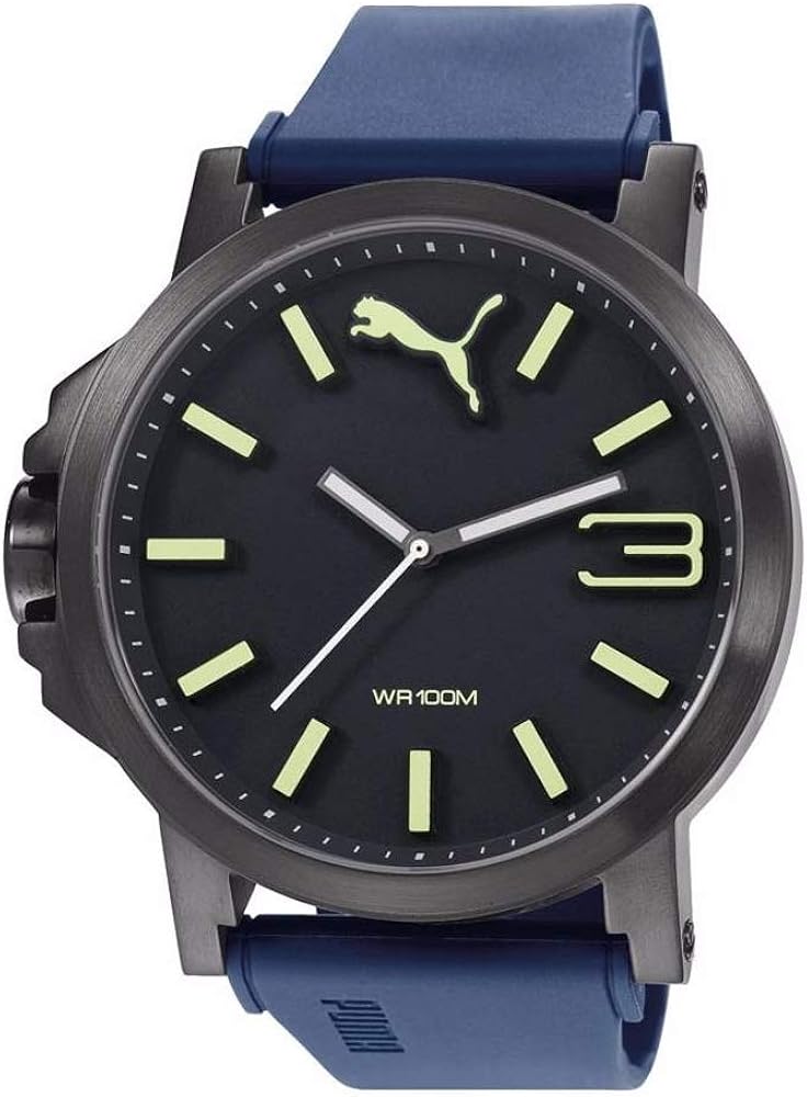 PUMA TIME Homme Analogique Cristal de Roche Montre avec Bracelet en ...