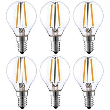 Bulbright 6PACK LED Filament Bulb G45 - 2W LED Light Filament Bulb, E12 ...