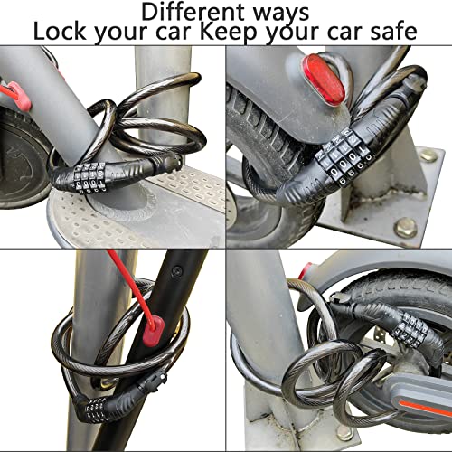 E Scooter Lock,Bike Lock Combination Lock Cable Compatible for Xiaomi ...