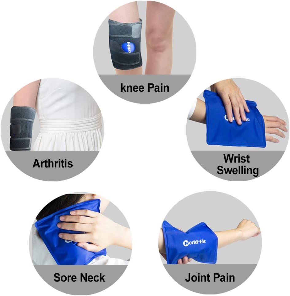 Knee Ice Gel Pack with Brace – Hot Cold Therapy for Knee Sports ...