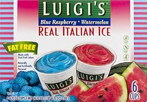 Luigi's Real Italian Ice, Blue Raspberry and Watermelon Variety Pack, 6 ...
