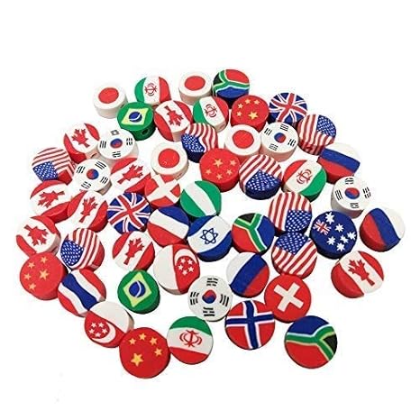 National Flag Beads Polymer Clay Loose Beads Mixed International Flag ...