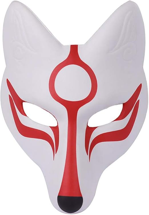 Amosfun Fox Mask Fox Cosplay Mask Halloween White Fox Mask Masquerade ...