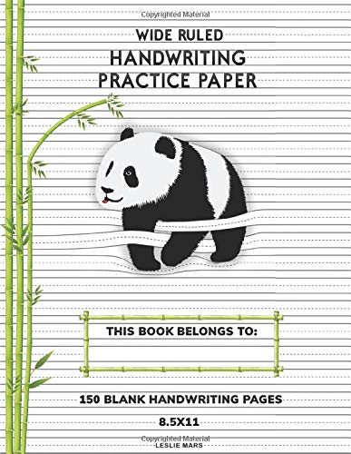 Amazon.com: Wide Ruled Handwriting Practice Paper: Notebook with 150 ...