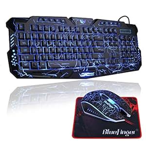 Amazon.com: Gaming Keyboard and Mouse Combo,BlueFinger USB Wired ...