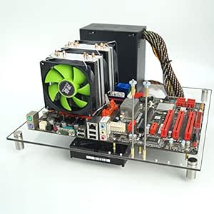 DIY Acrylic Glass Gaming Computer Case Chassis Open Frame Panoramic ...