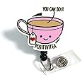 Amazon.com: You Can Do It Badge Reel, Encouragement Tea Cup Badge Reel ...