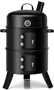 Amazon.com: Giantex 3-in-1 Charcoal BBQ Smoker, Round Grill Cooker with ...