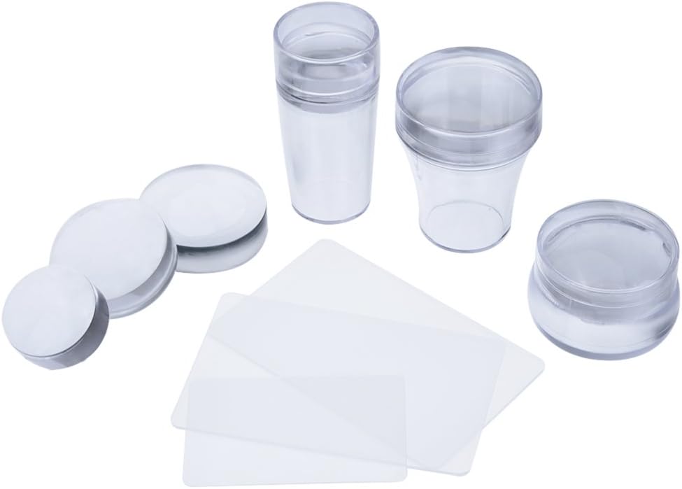 Clear Nail Art Jelly Stamper Plate Scrapers Set, 3 Different Stamper ...