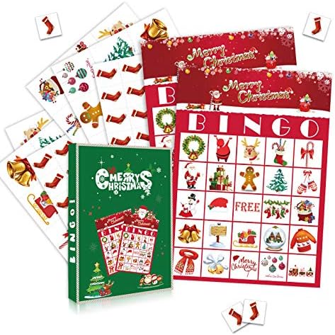 Christmas Bingo Game – Christmas Party Games for 24 Players, Christmas ...