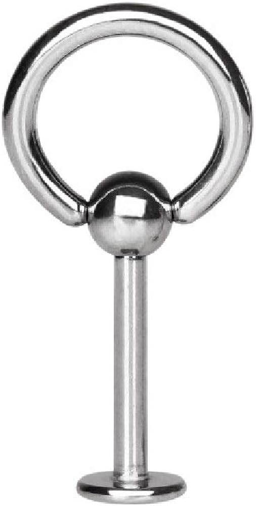 Amazon.com: 14g Surgical Steel Door Knocker Labret Stud Lip Ring Body ...