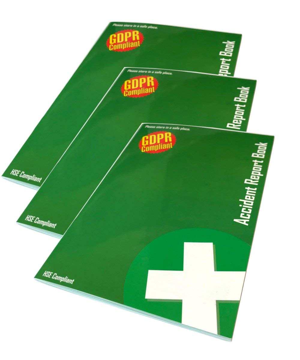 (PACK OF 3) First Aid Accident Report Books - HSE, RIDDOR & GDPR ...