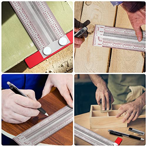 XUNTOP 12'' T-Ruler Ultra Precision Marking Ruler Stainless Steel T ...