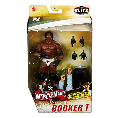 WWE Booker T Elite Collection Wrestlemania 19 Action Figure with Deluxe Articulation, Life-Like ...