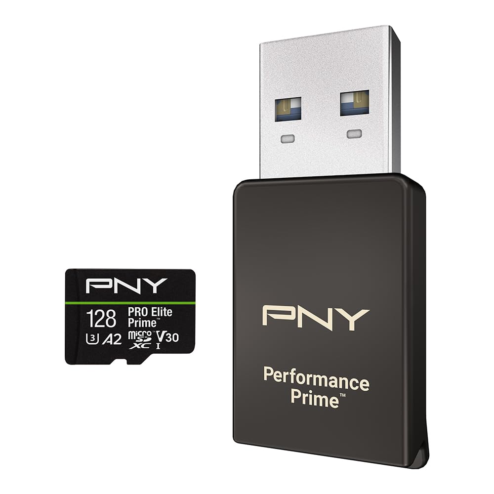 PNY 128GB PRO Elite Prime™ C10 U3 V30 A2 microSDXC Flash Memory Card ...