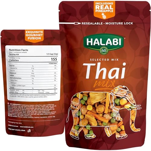 Halabi - Thai Mix - Healthy Baked Snacks - Mixed Nuts - Peanuts ...