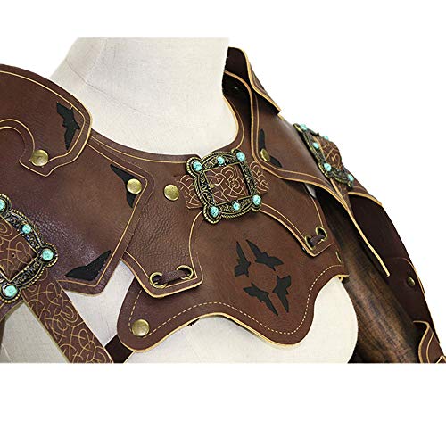 HiiFeuer Medieval PU Leather Chest Armor, Steampunk Retro Leather Armor ...