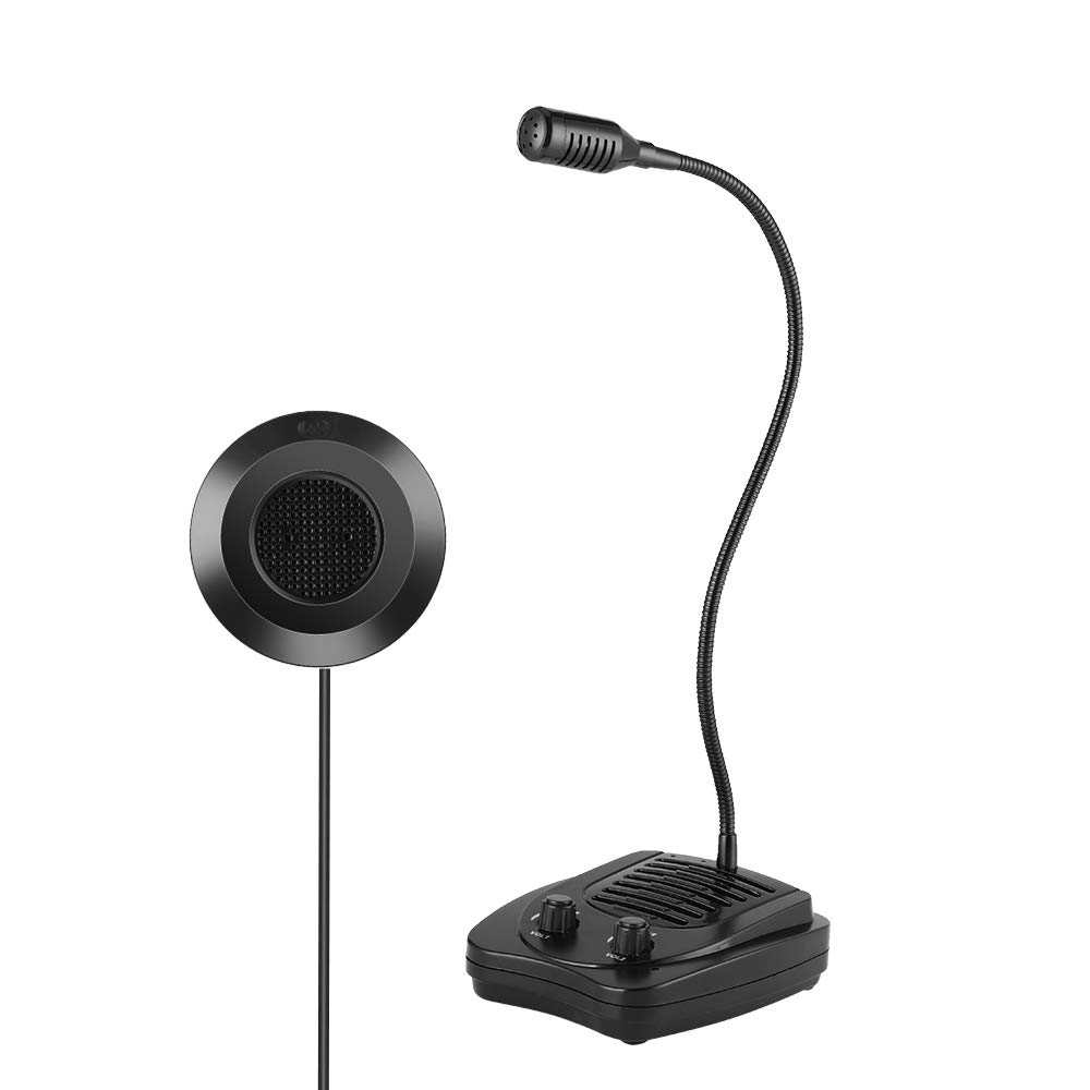 Buy Elikliv Dual-Way Counter Intercom Window Microphone intercom ...