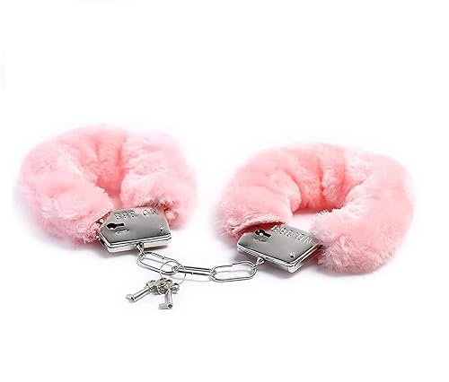 Pingyongchang Fluffy Wrist Plush Handcuffs Keys Toy Police Costume Prop ...