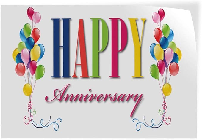 Amazon.com : Happy Anniversary #1 Indoor Store Sign Vinyl Decal Sticker ...