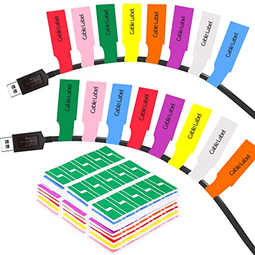 480 PCS Cable Labels,8 Colors Waterproof Cord Labels for Electronics ...