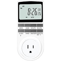 Techbee Digital Infinite Repeat Cycle Intermittent Timer Plug for Electrical Outlet, 24 Hour ...