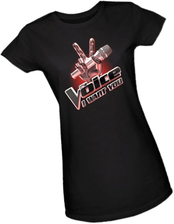 Amazon.com: TV Show Logo -- The Voice Crop Sleeve Fitted Juniors T ...