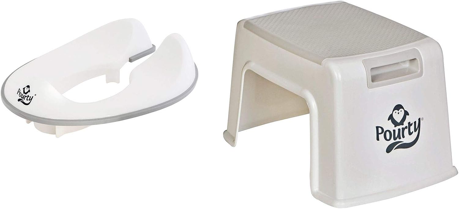Pourty Toilet Training Combo Grey – Flexi-fit Toilet seat & Up Step ...