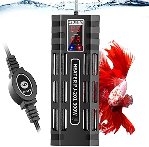 HiTauing Submersible Aquarium Heater, 200W/300W/500W Silicon Carbide ...