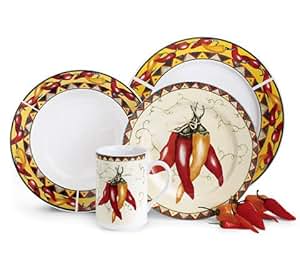 Amazon.com | Chili Pepper Dinnerware: Dinner Plates: Dinner Plates