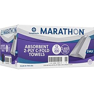Amazon.com: Marathon Absorbent 2-Ply C-Fold Paper Towels - 12 Pack ...