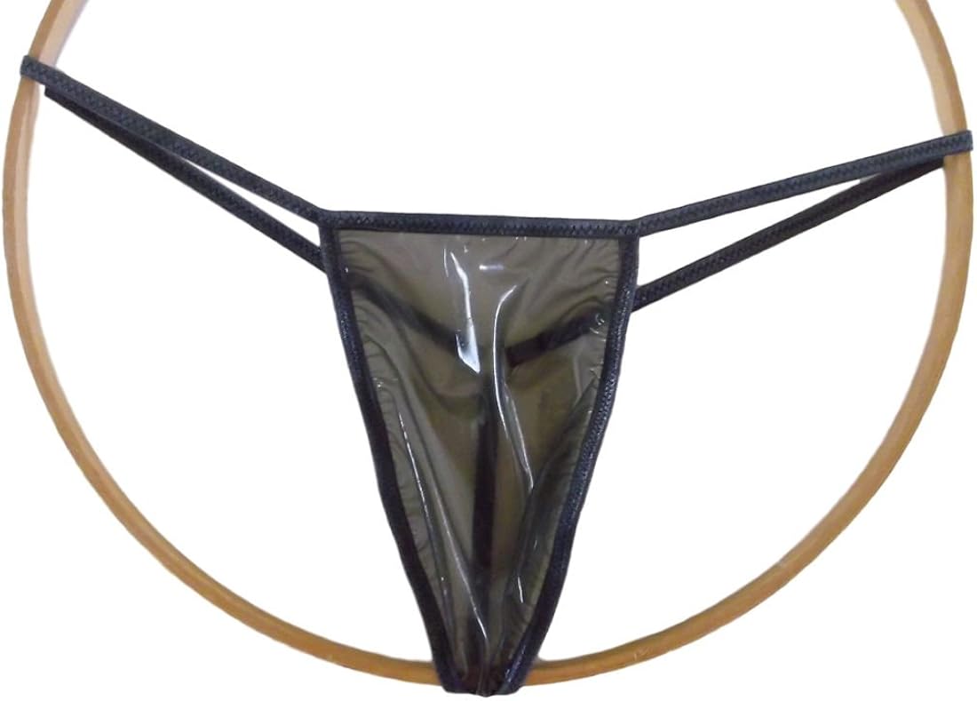 Amazon.com: SWIC Men's G String Thong Rubber Latex Y Back Micro Black ...