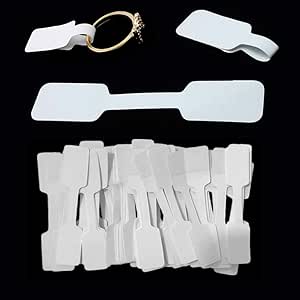 GBSTORE 100 Pcs White Blank Jewelry Price Tags Stickers,Self-Adhesive ...