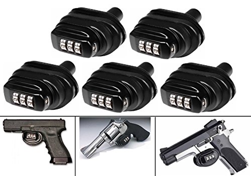 Set of 5 Combination Trigger Gun Locks Universal Firearms Pistol Rifle ...