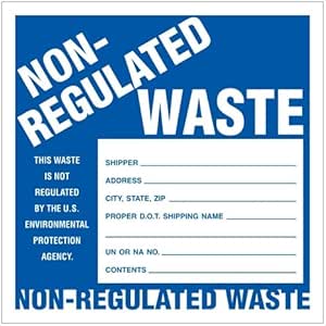 NON-REGULATED WASTE Industrial Labels, 6 x 6 inches, Paper, Pack of 100 ...