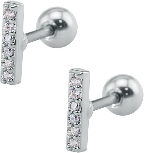 ZeSen Jewelry 16g Funkelnde Zirkonia Edelstahl-Bolzen-OhrRingee Tragus ...